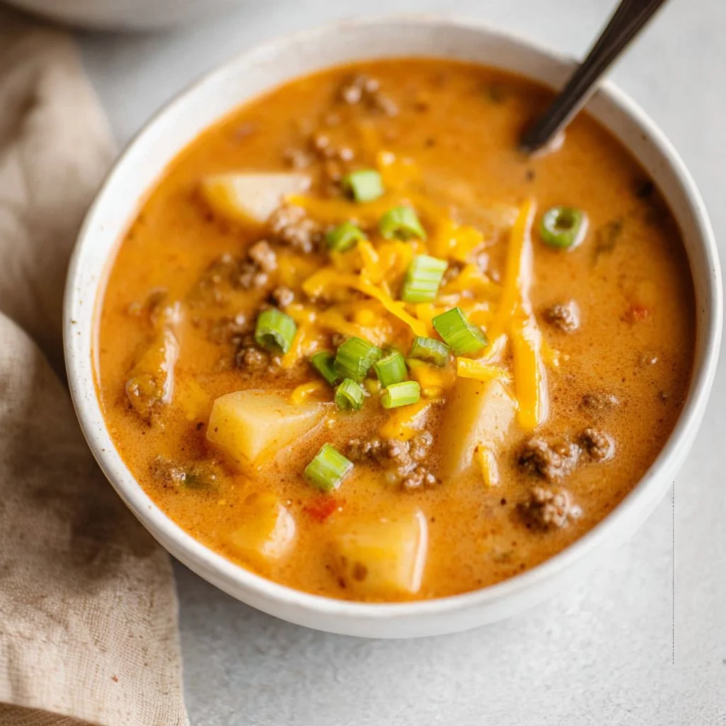 Taco Potato Hamburger Soup Recipe