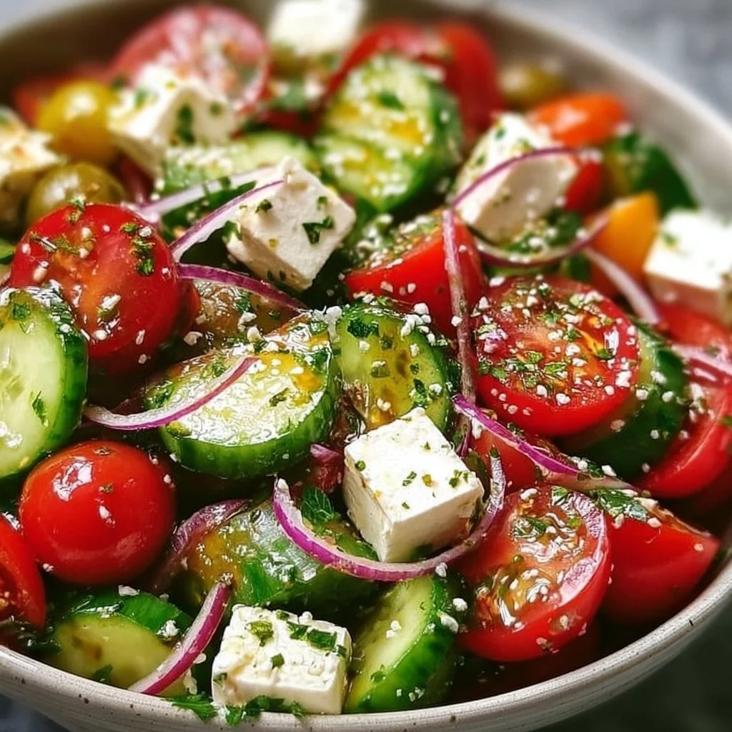 Greek Cucumber Tomato Feta Salad