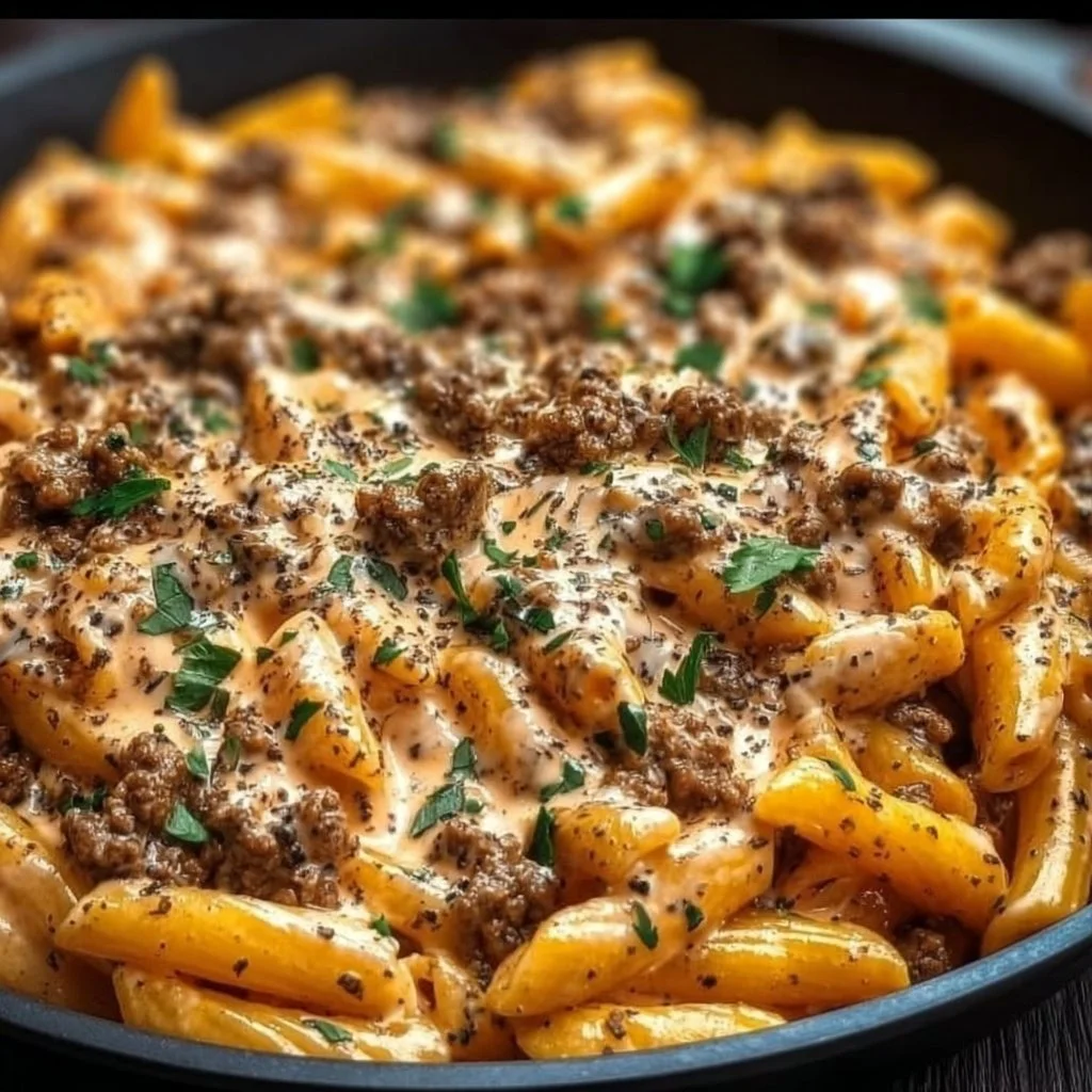 High Protein Creamy Beef Pasta