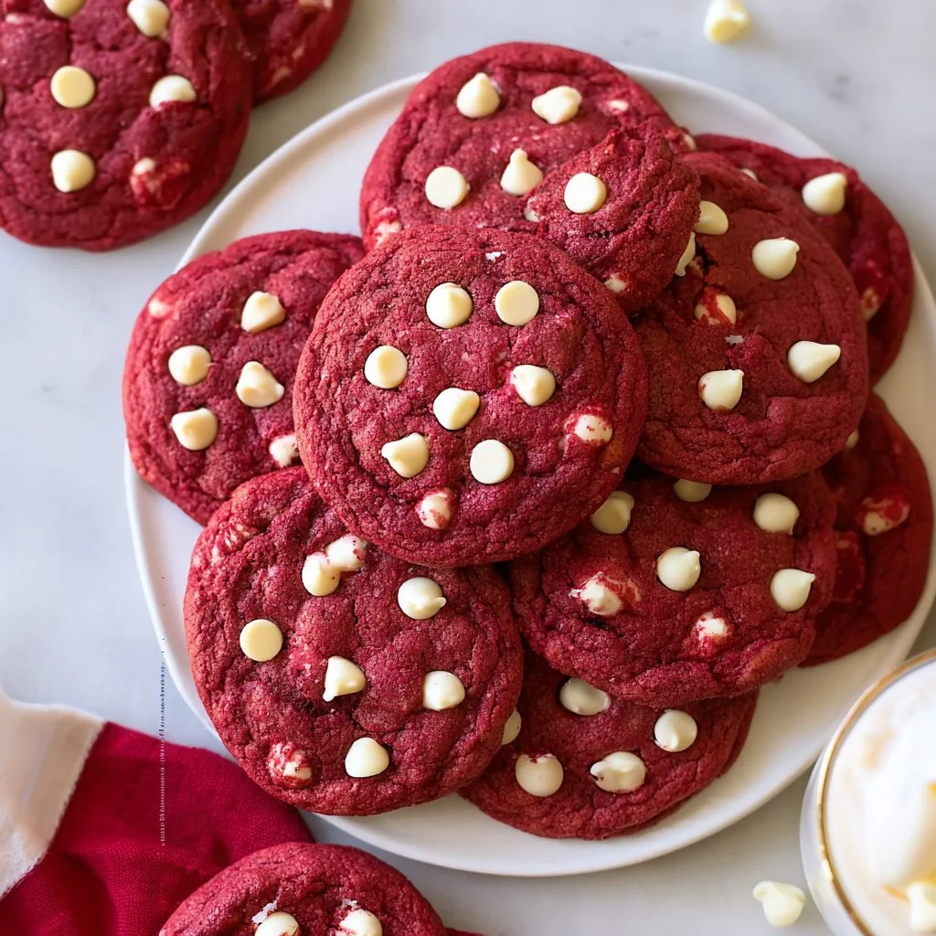 Red Velvet White Chocolate Chip Cookies