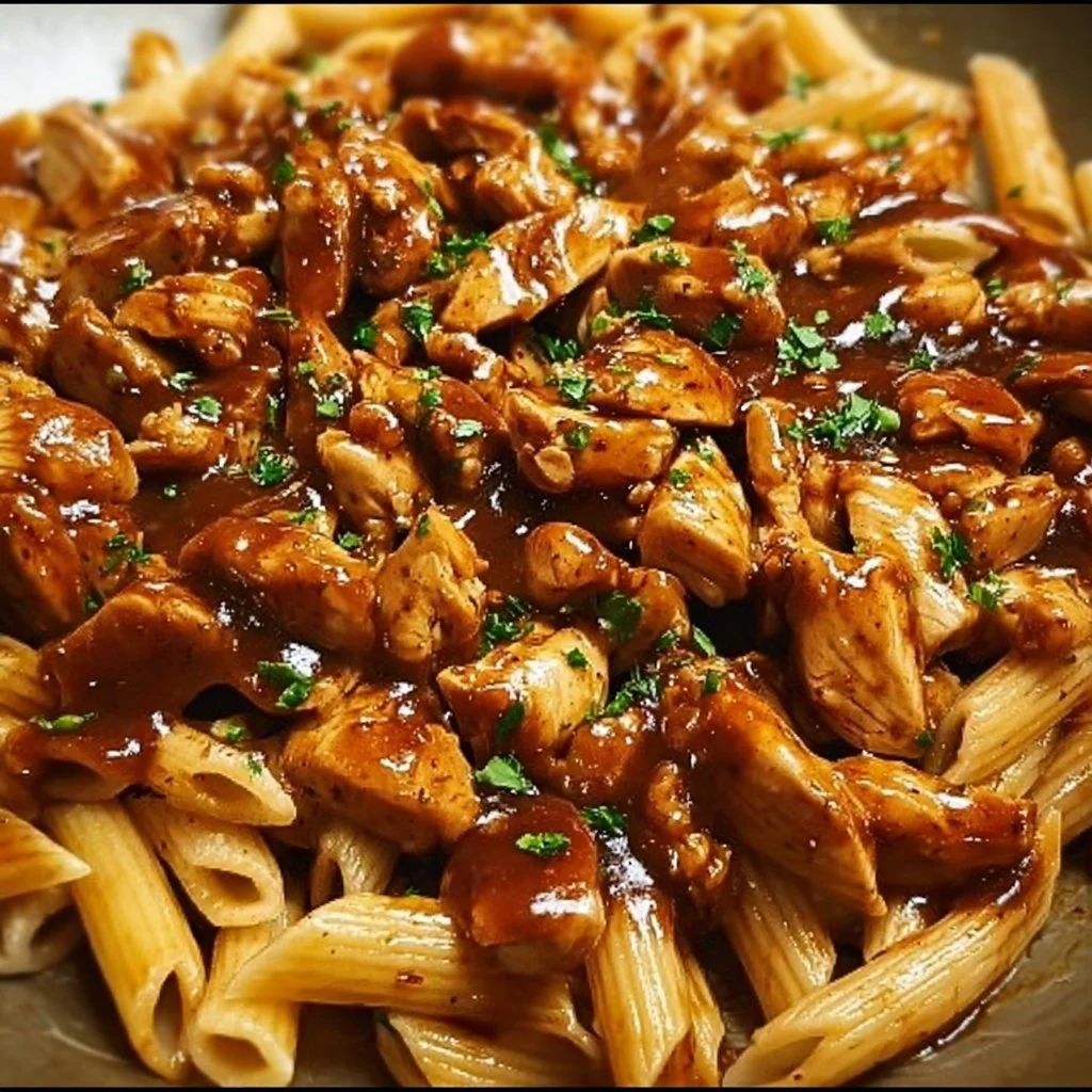 Sticky Sweet Chili BBQ Chicken Pasta Recipe